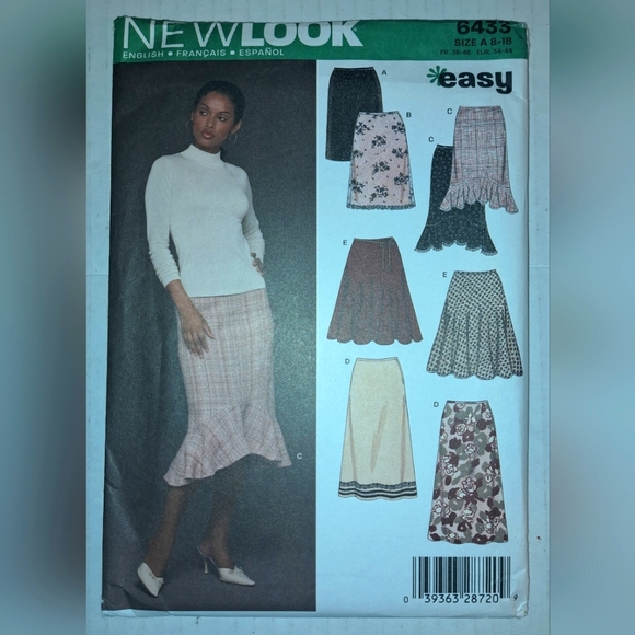 New Look | Other | New Look Sewing Pattern 6433 Skirts Misses Size 88 ...